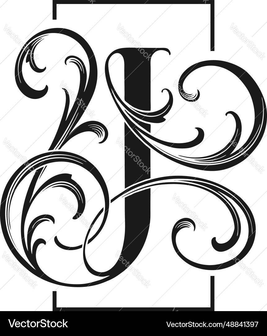 Ornate Letter J Vector Images (over 780)