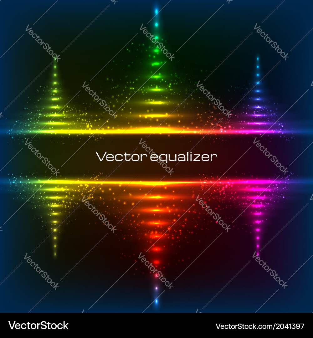 Neon Equalizer Pyramiden Lizenzfreies Vektorbild