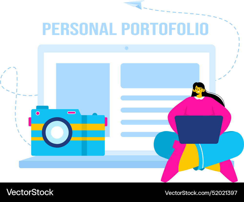 Personal portfolio with profile data resume Vector Image