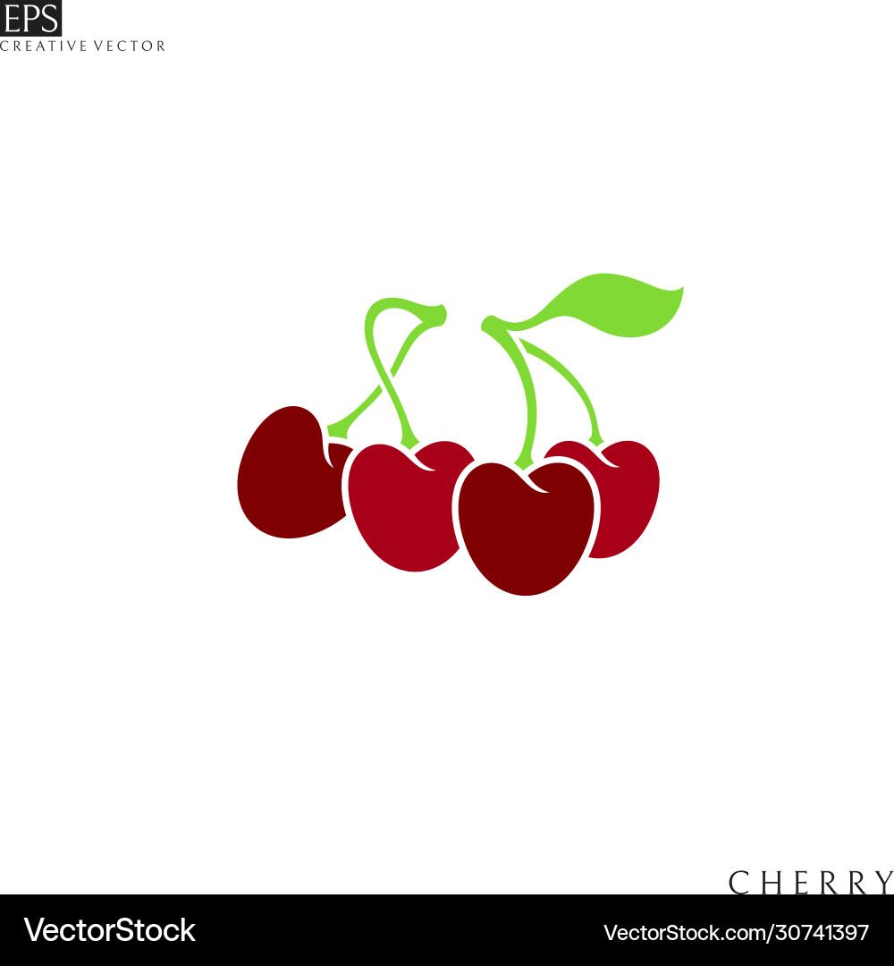 Red cherry Royalty Free Vector Image - VectorStock