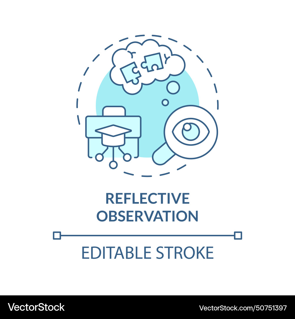 Reflective observation soft blue concept icon Vector Image