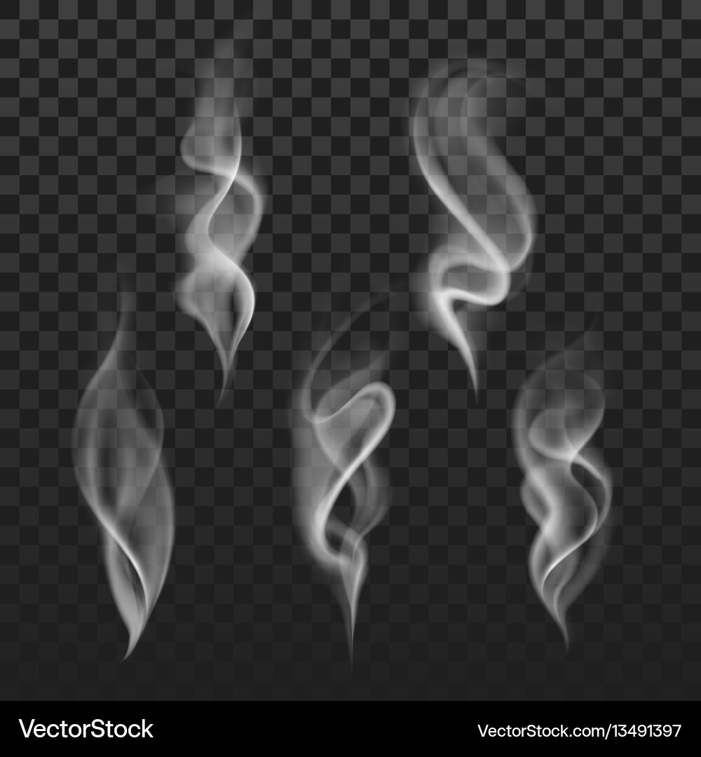 Transparent White Smoke & Steam Royalty Free Vector