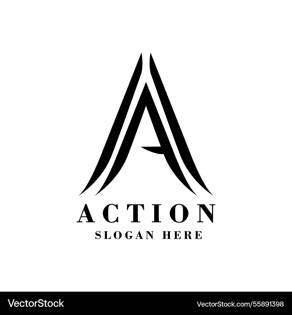 Action letter a monochrome logo shape design Vector Image