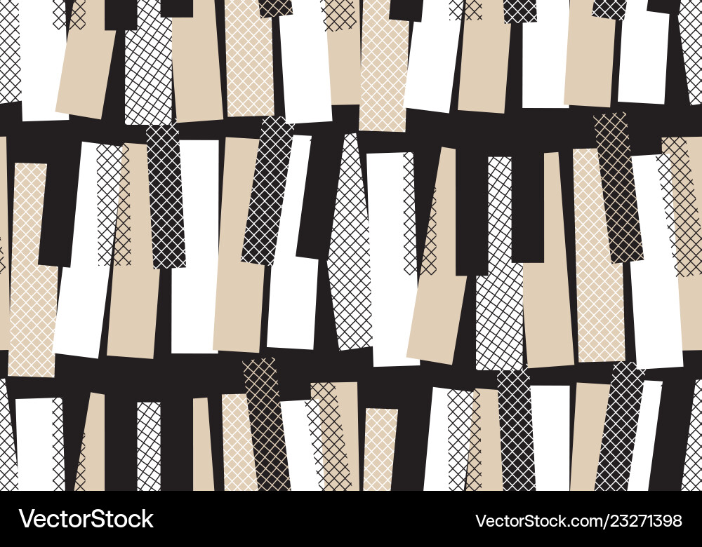 Black and white jazz music seamless pattern Vector Image