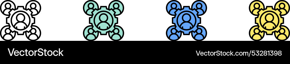 Candidate management icon outline green blue Vector Image