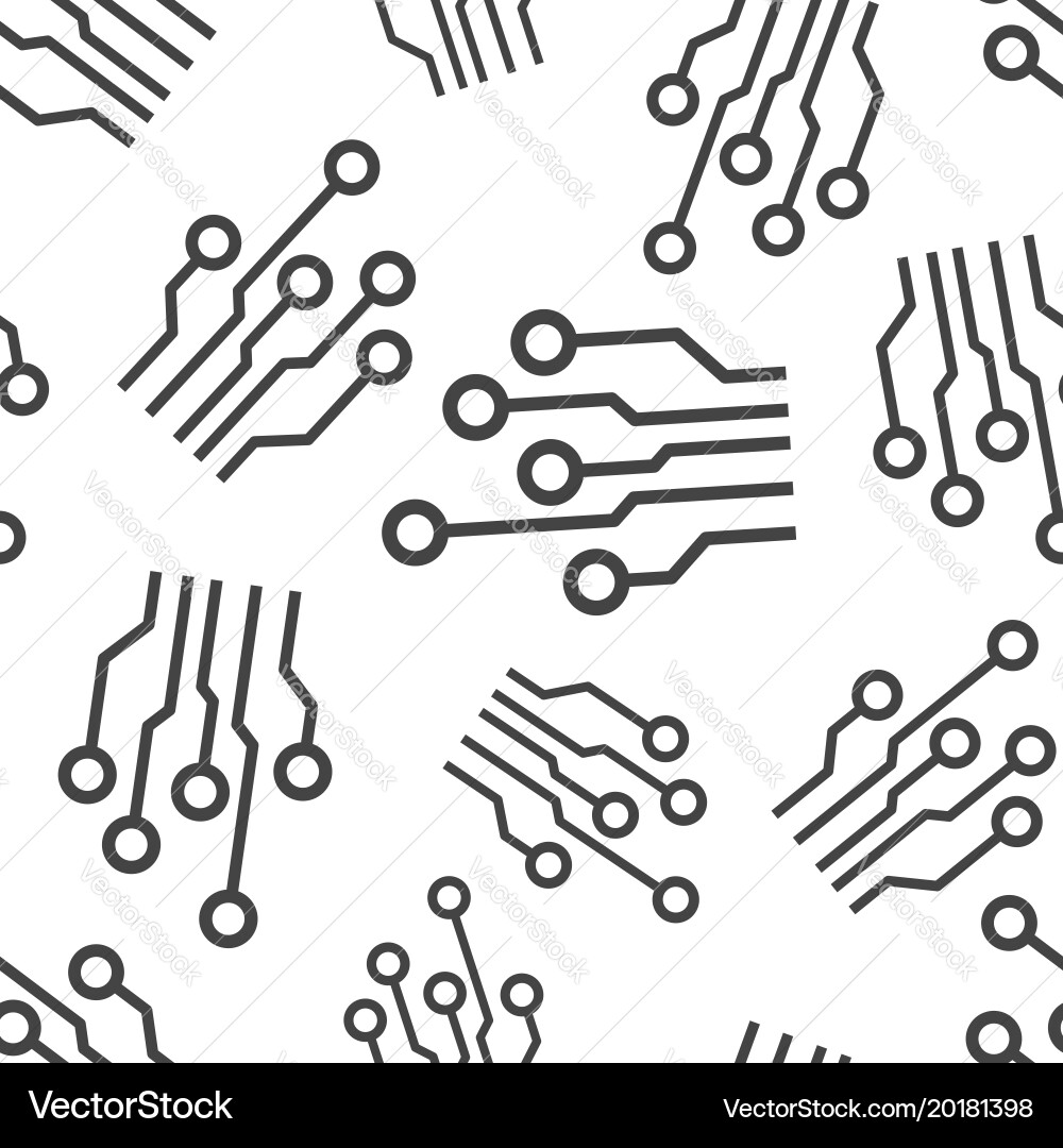 Circuit board seamless pattern background Vector Image