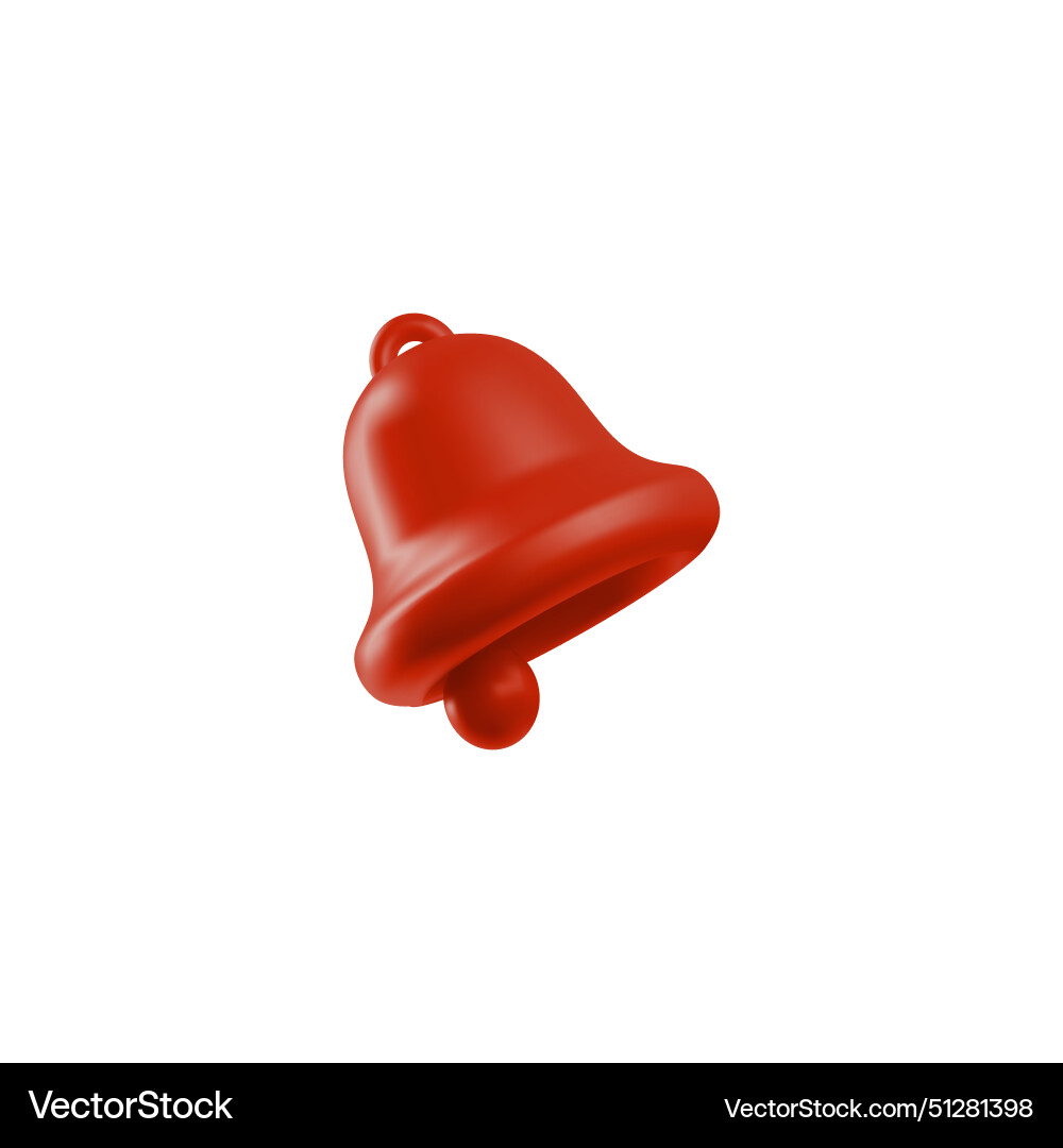 Danger alarm signal red bell 3d icon Royalty Free Vector