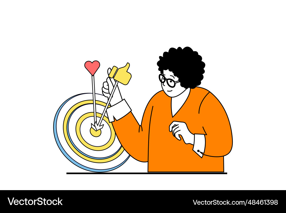 Digital marketing concept with people scene Vector Image