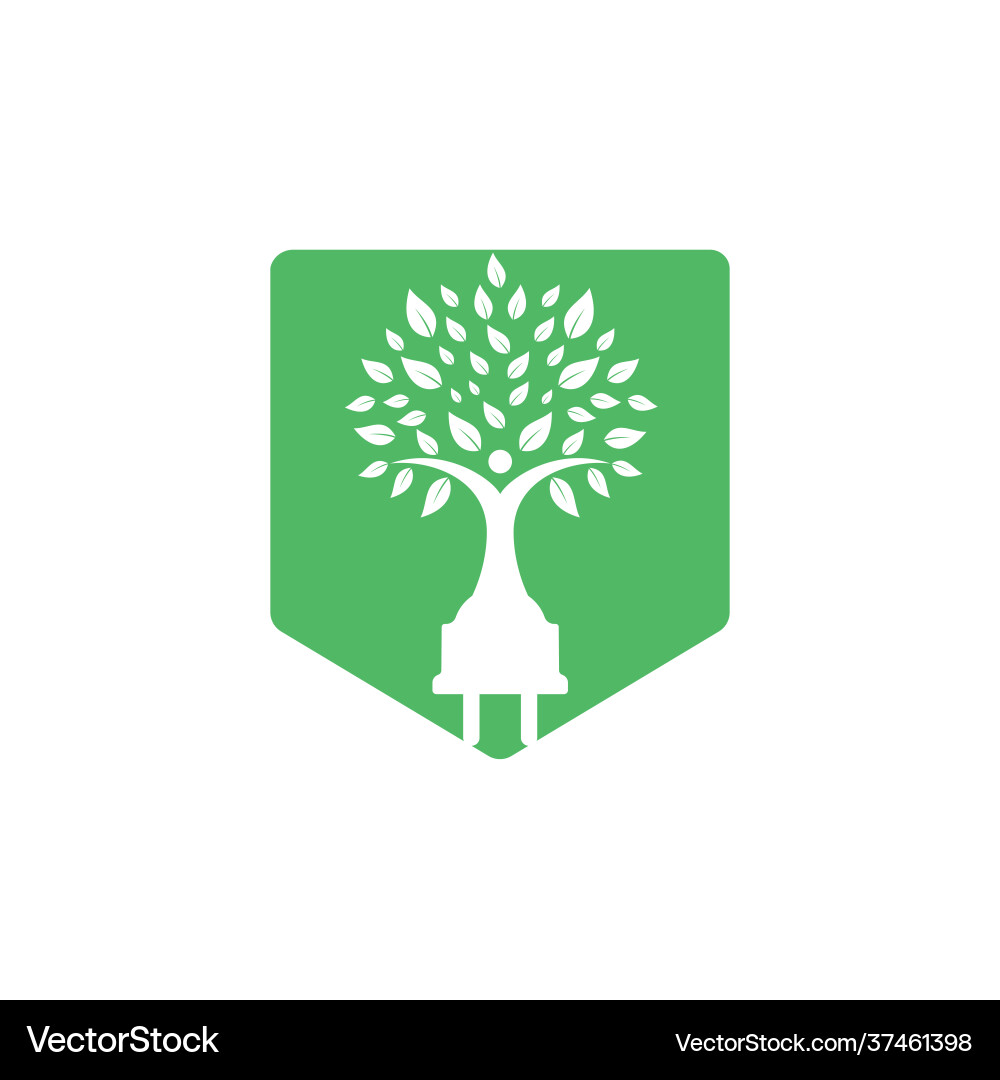 Electric Tree Logo - Green Energy Royalty Free Vector Image