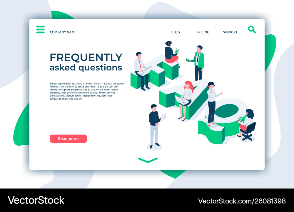 Frequently asked questions asking question ask Vector Image