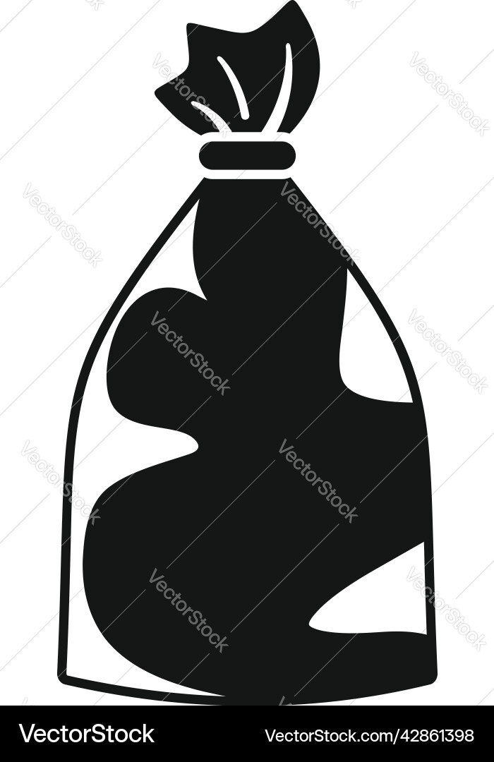 Garbage bag icon simple organic recycle Royalty Free Vector