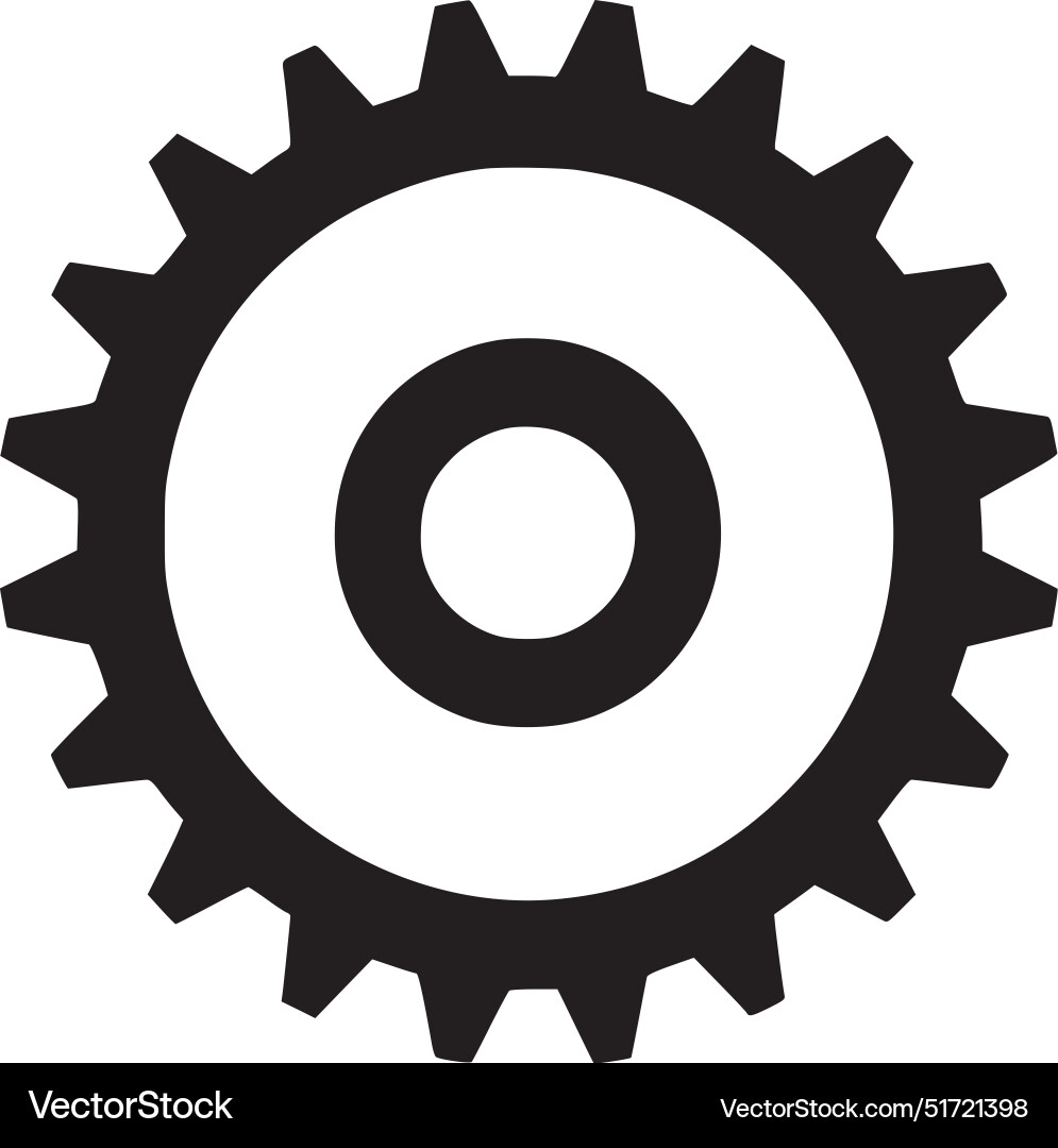 Gear - black and white isolated icon Royalty Free Vector