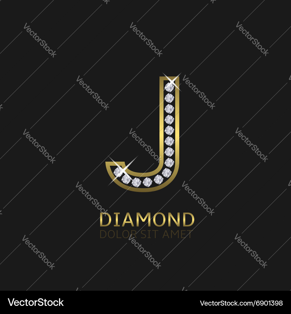 Golden letter j Royalty Free Vector Image - VectorStock