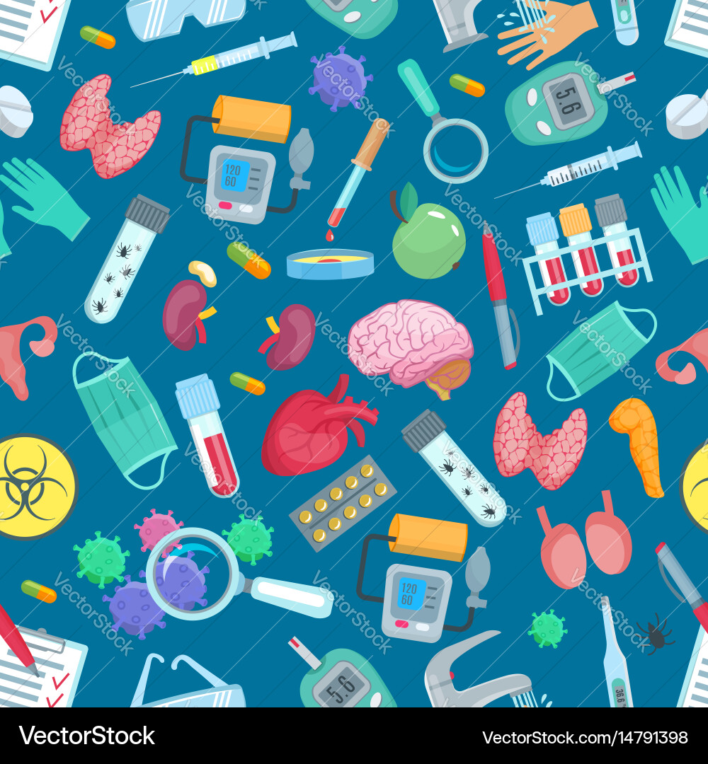 Healthcare medical seamless pattern Royalty Free Vector