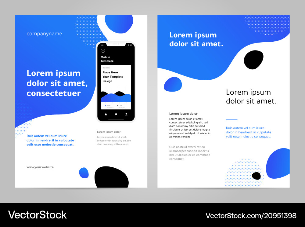 Layout Template-Design mit mobiler Anwendung Vektorbild