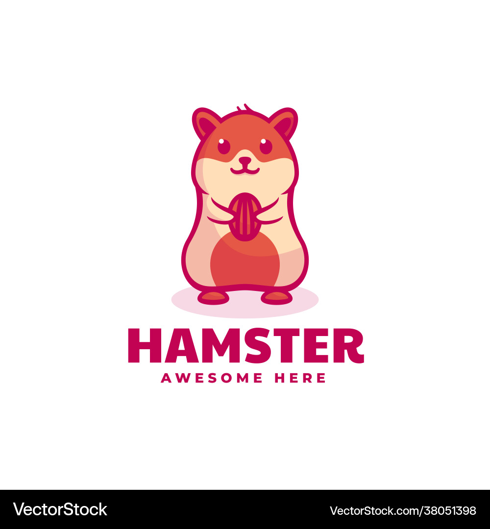 Logo hamster mascot cartoon style Royalty Free Vector Image