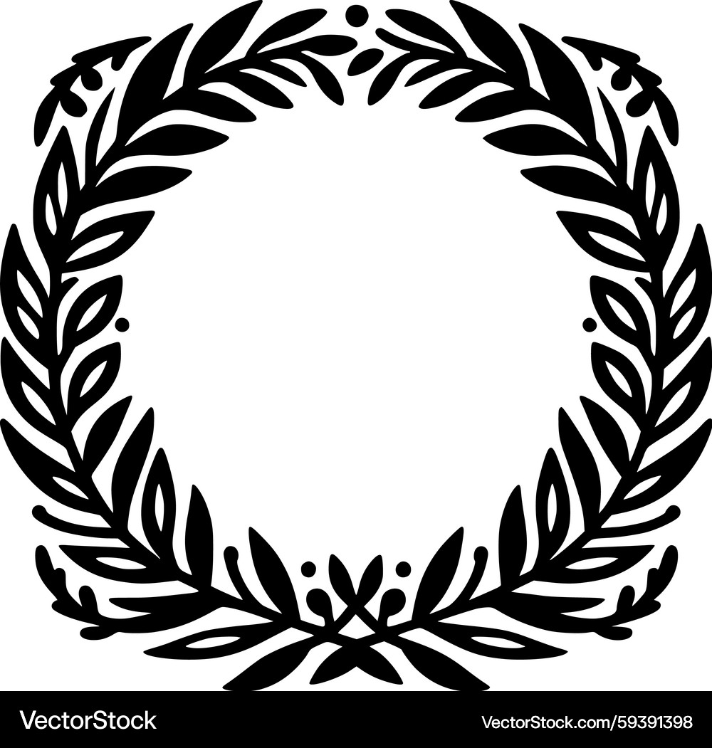 Olive Branch Wreath Silhouette Royalty Free Vector Image