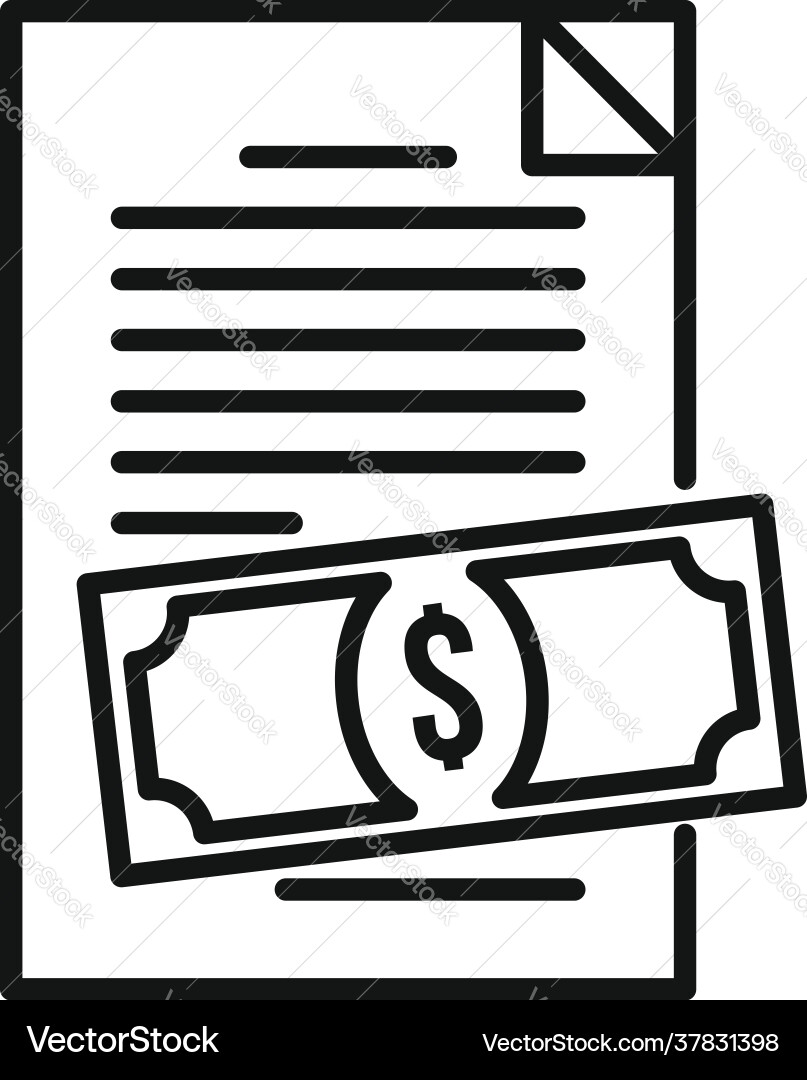 Retirement compensation icon outline style Vector Image