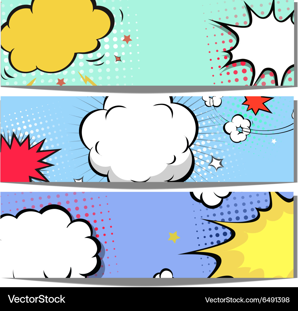 Set of comics boom backgrounds Royalty Free Vector Image