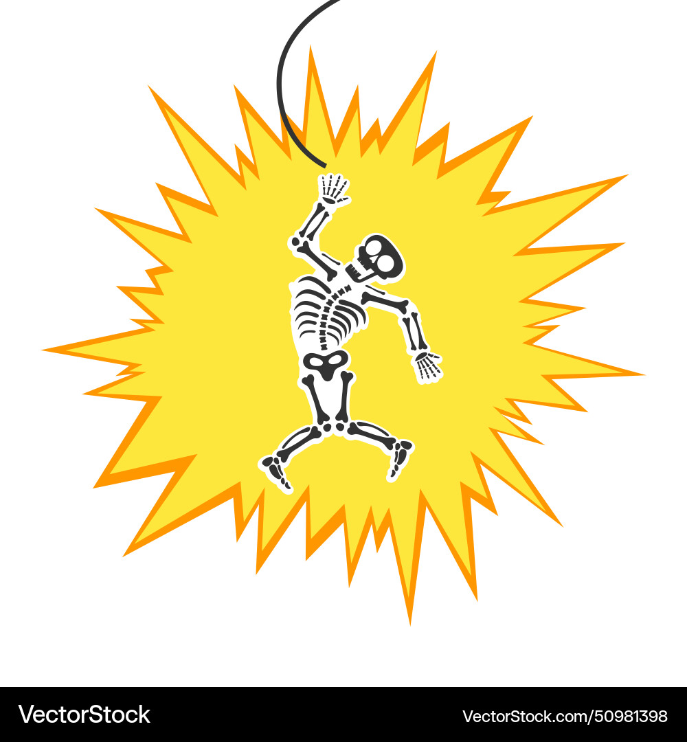 Skeleton electric shock by high voltage Royalty Free Vector