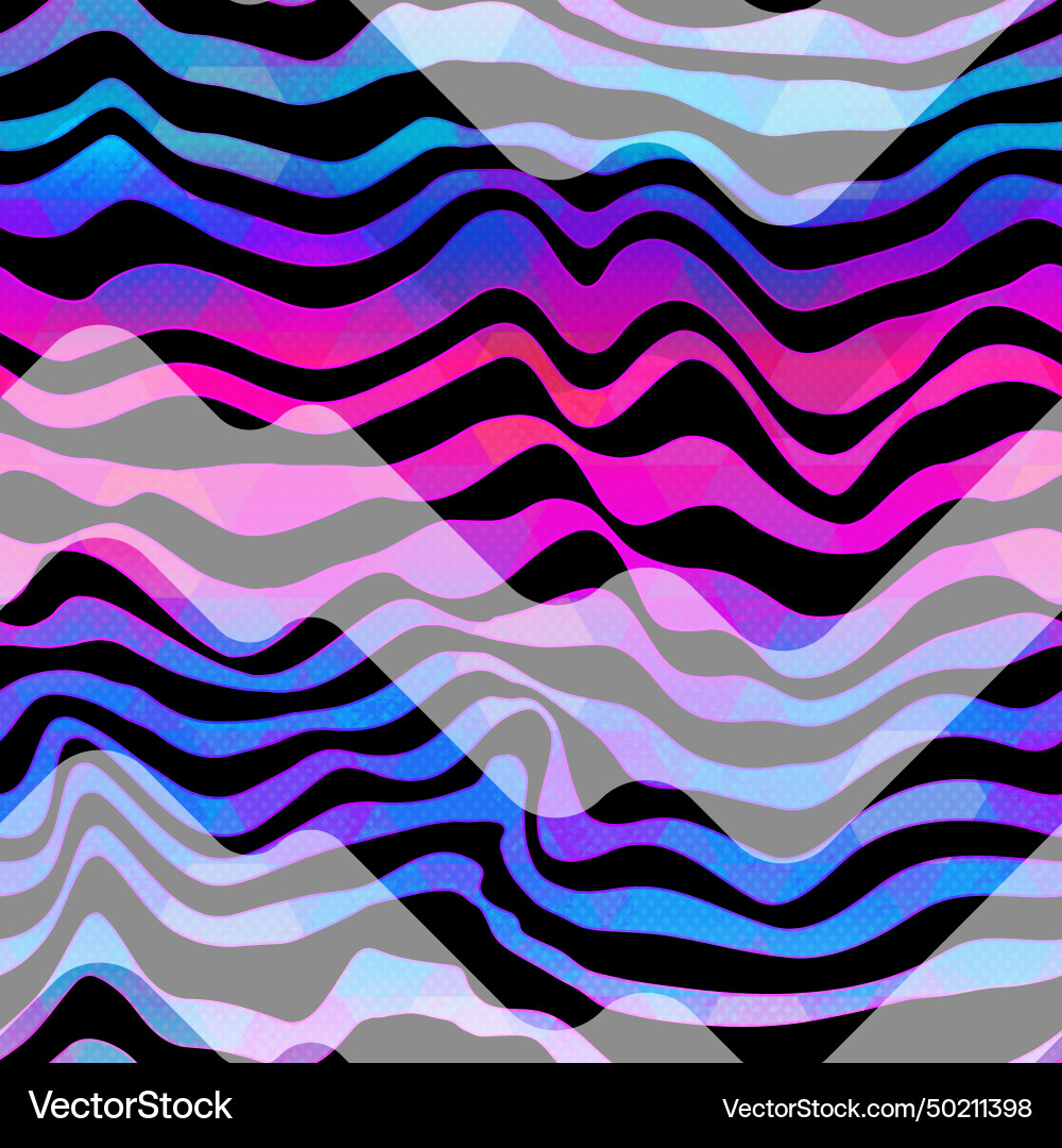 Wave colourful waves seamless pattern Royalty Free Vector