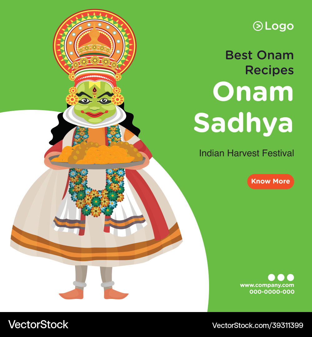 Banner design of onam sandhya Royalty Free Vector Image