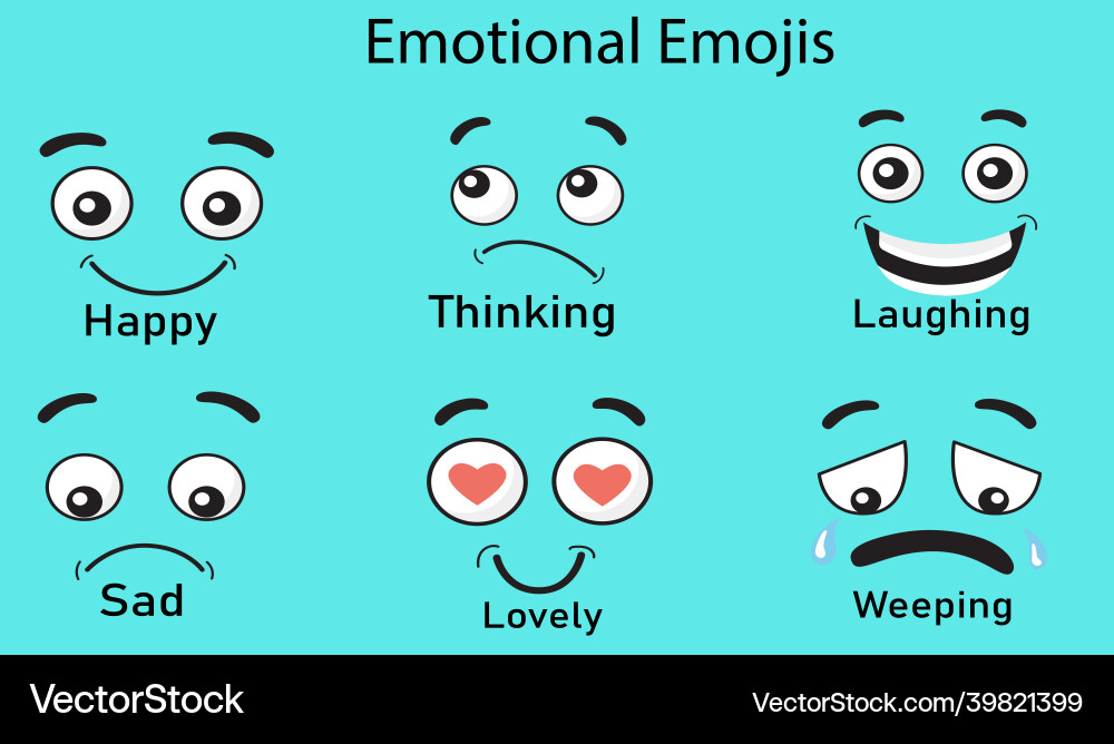 Comic face expressions set Royalty Free Vector Image