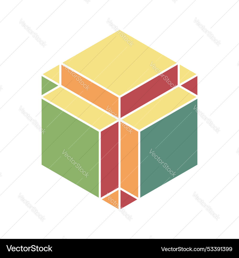 Cube logo geometric design box logotype company Vector Image