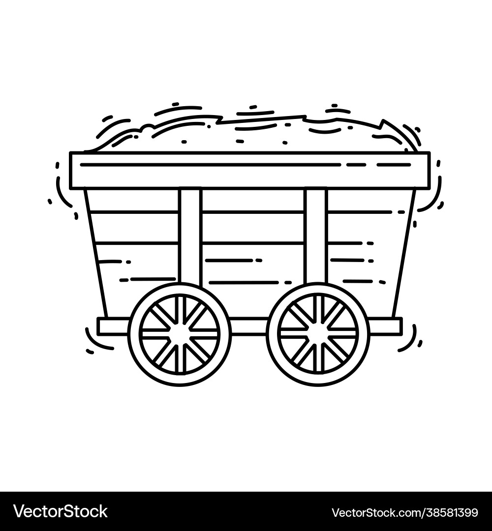 Farm Wagon Icon - Hand Drawn Outline – Royalty-Free Vector | VectorStock