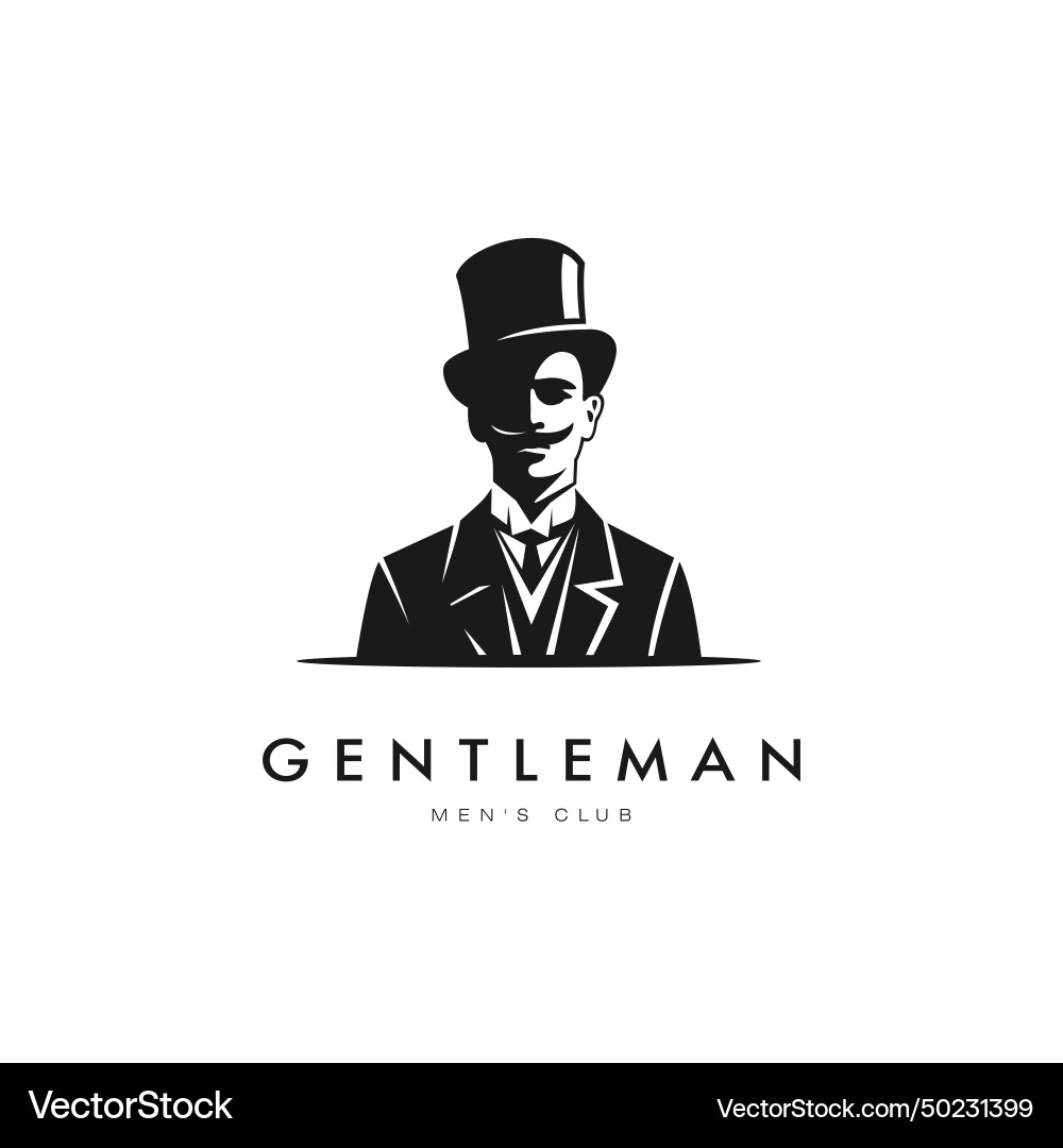 Gentleman emblem on white background Royalty Free Vector