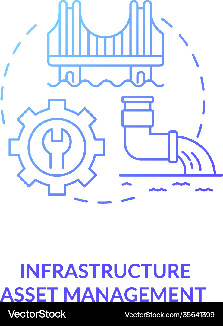 Infrastructure asset management concept icon Vector Image