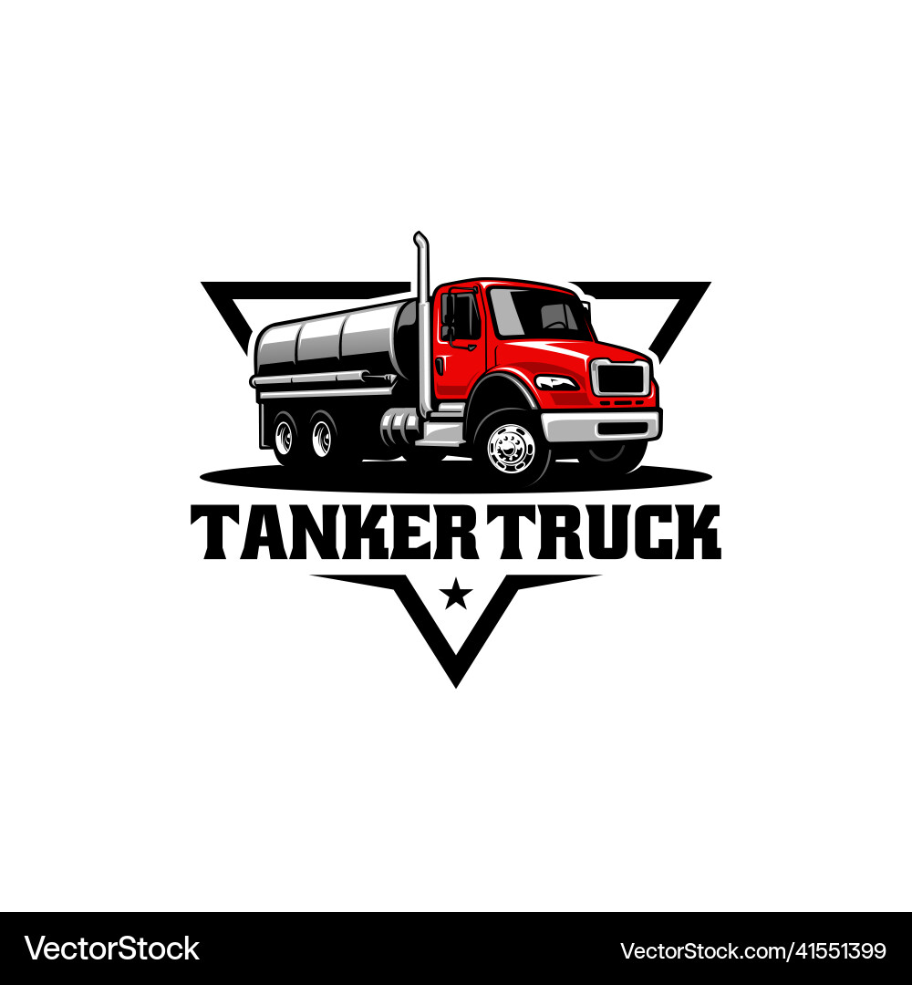 Tanker truck logo in emblem style Royalty Free Vector Image