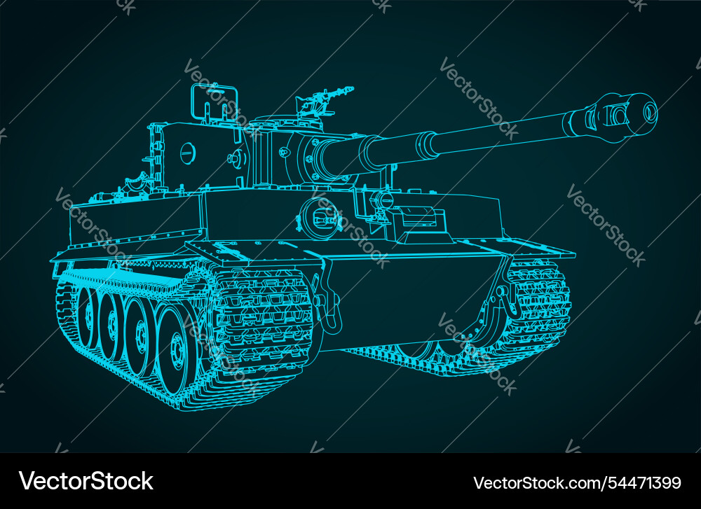 Tiger schwere deutsche Tank aus dem Weltkrieg ii Vektorbild