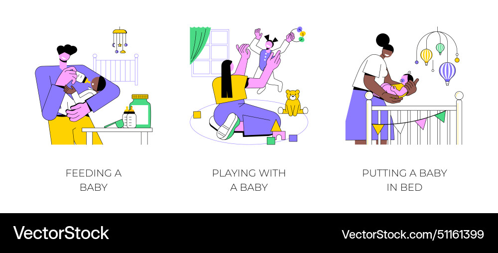 Young parents routine isolated cartoon Royalty Free Vector