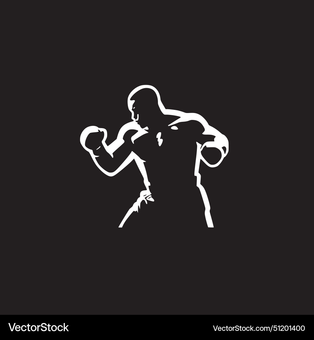 Boxing - black and white Royalty Free Vector Image