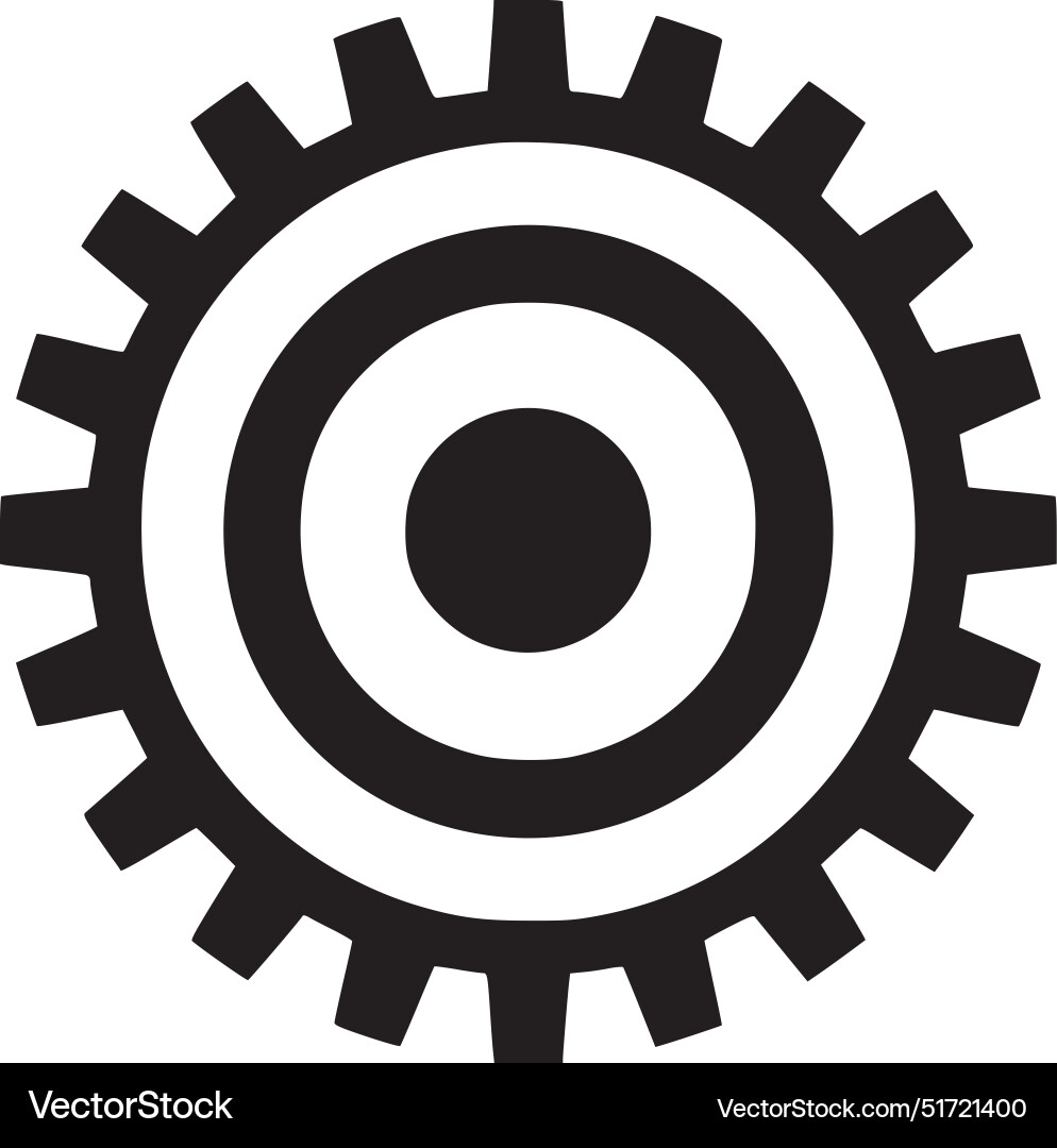 Gear - black and white isolated icon Royalty Free Vector