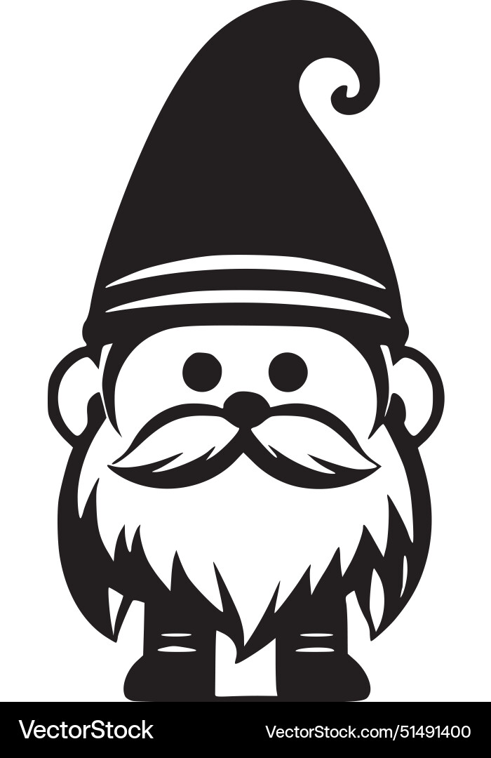 Gnome - black and white isolated icon Royalty Free Vector