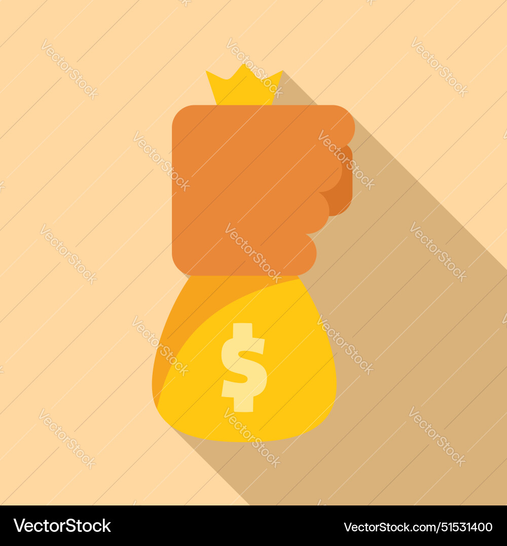 Hand holding money bag with crown Royalty Free Vector Image