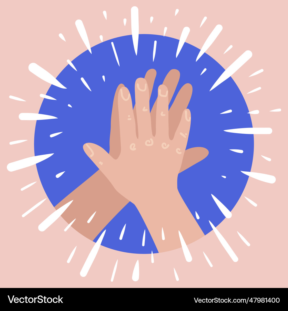 High five hands two giving Royalty Free Vector Image