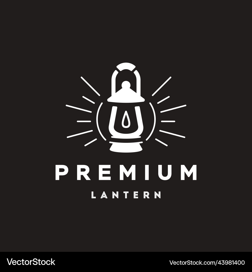 Lantern light logo classic old fashioned Vector Image