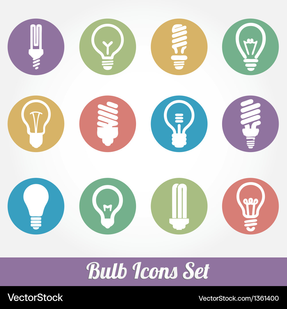 Light Bulb Icon Set - Modern Style Royalty Free Vector Image
