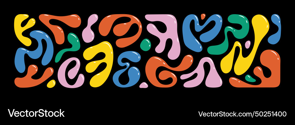 Liquid abstract organic blob shapes wavy elements Vector Image