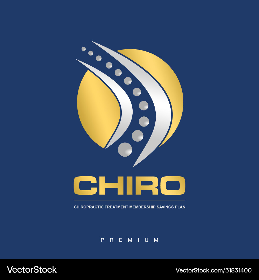 Luxury chiro or chiropractic spine logo Royalty Free Vector