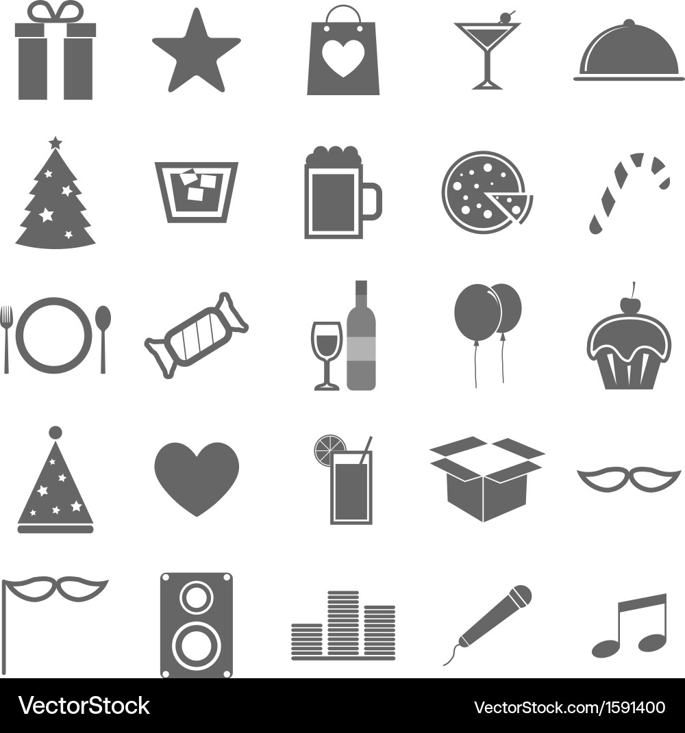 Party icons on white background Royalty Free Vector Image