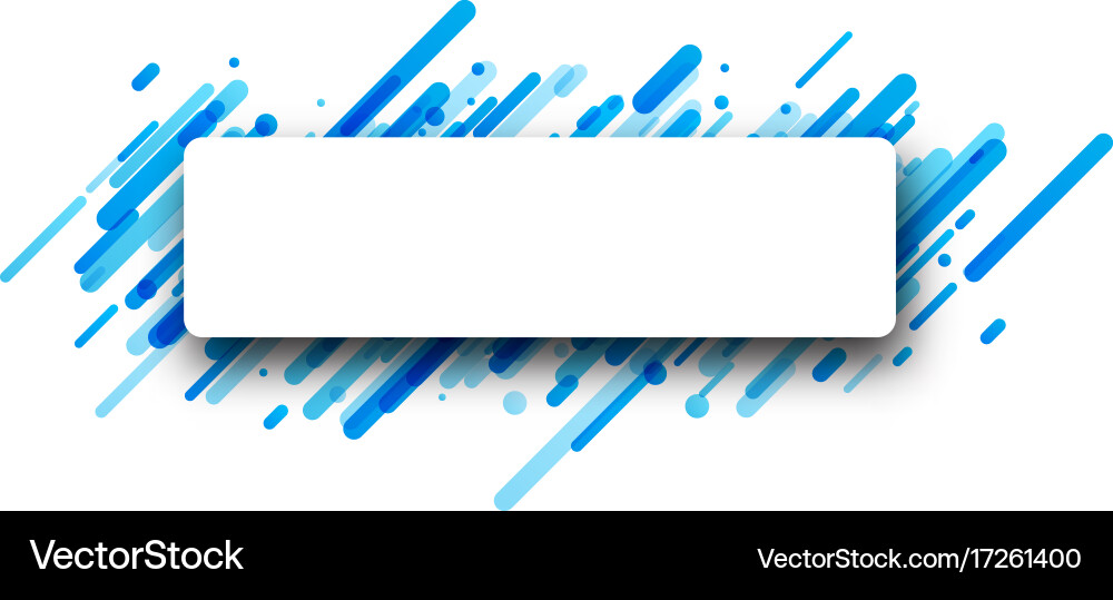 Rectangular blue abstract banner on white Vector Image