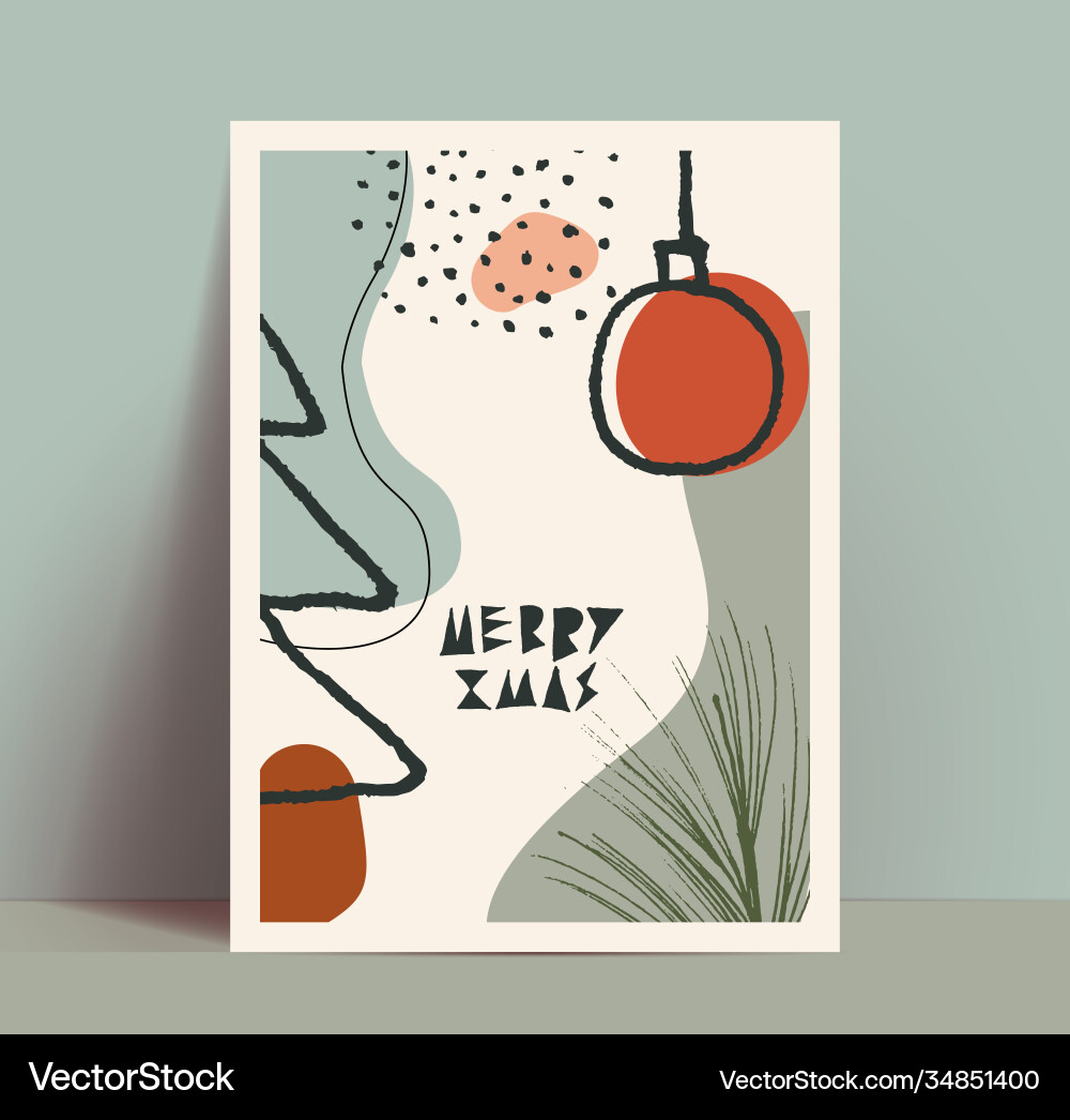 Retro Christmas Poster Royalty Free Vector Image