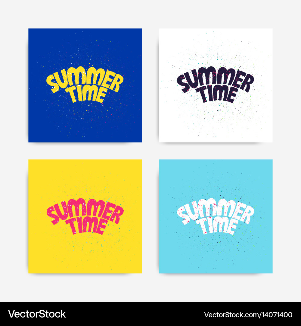 Summer time lettering text Royalty Free Vector Image