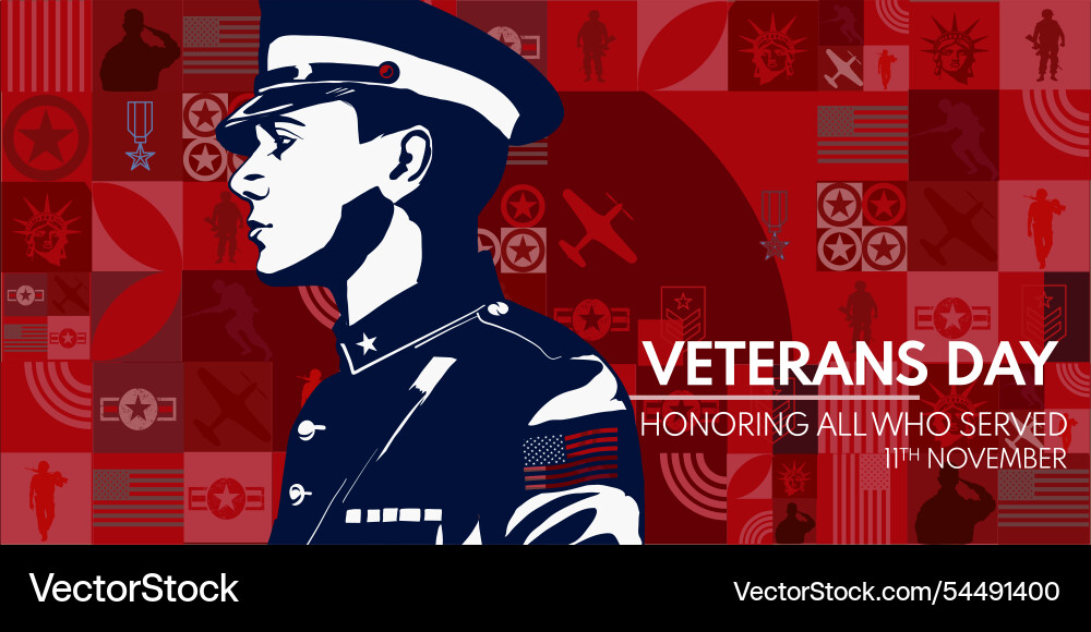 Veterans day banner Royalty Free Vector Image - VectorStock