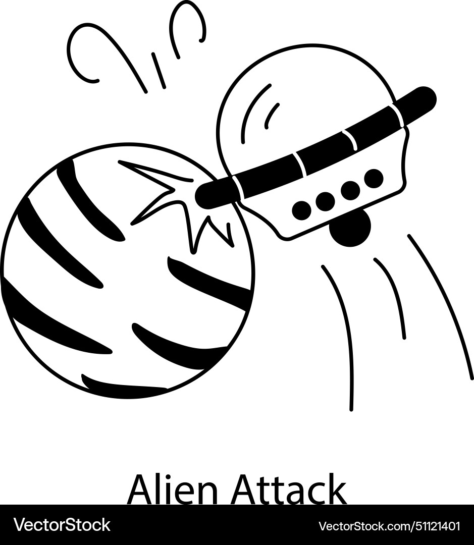Alien attack Royalty Free Vector Image - VectorStock