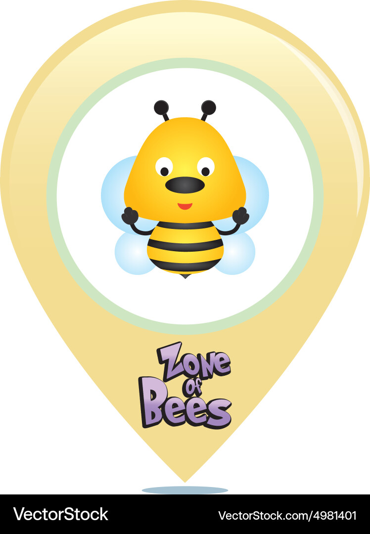 An isolated colored pin with text and animal Vector Image